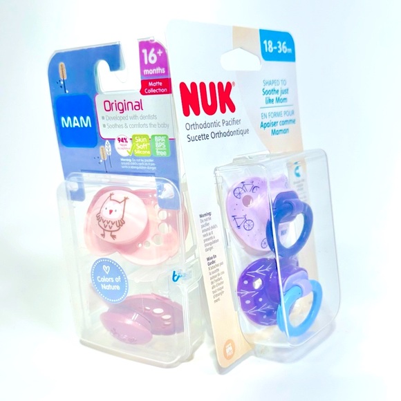 Accessories | Bundle Mam 16m Nuk 1836m Girl Pacifiers Brand New | Poshmark